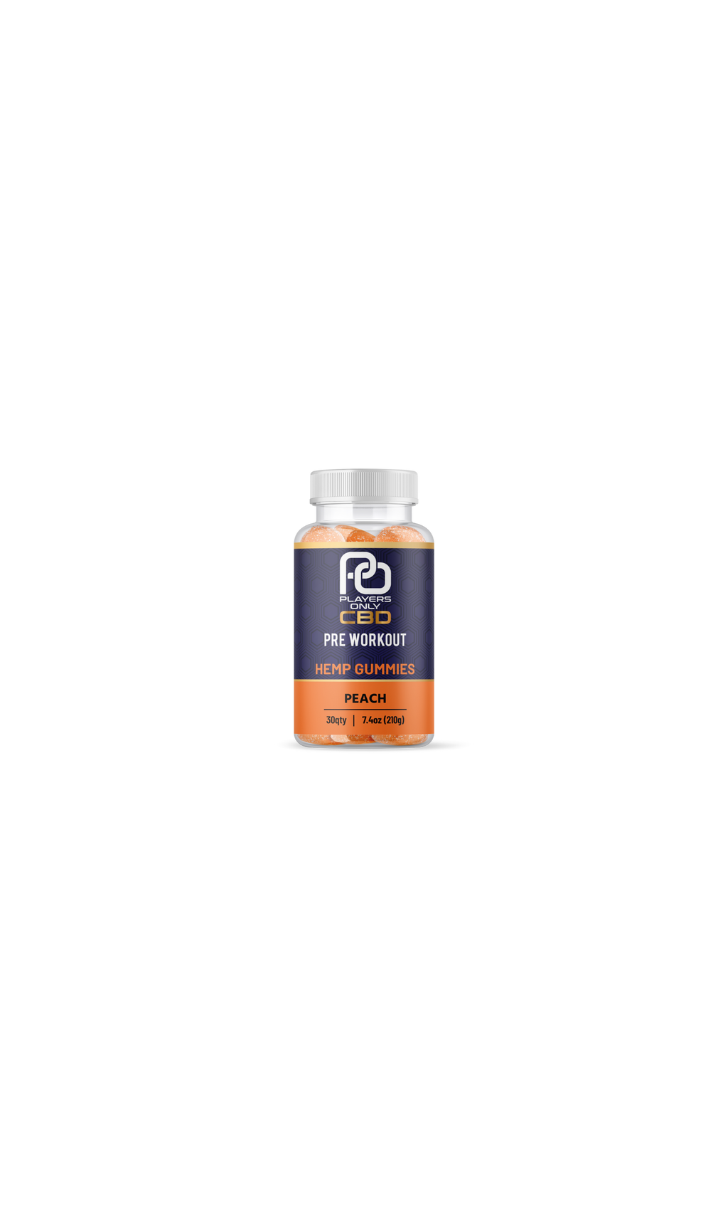 Players Only CBD Pre-Workout Hemp Gummies Peach | hhemp.co